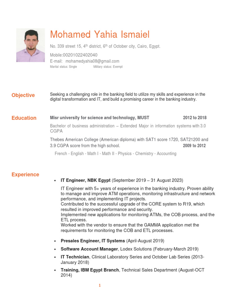 Automation Specialist - Mohamed Yahia | PDF | Skill | Computing