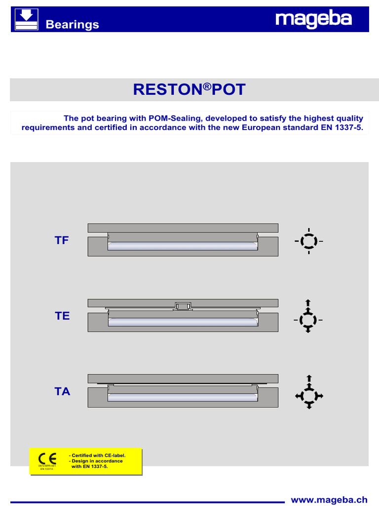 Mageba Pot Bearing Manual | PDF | Bearing (Mechanical) | Mechanical ...