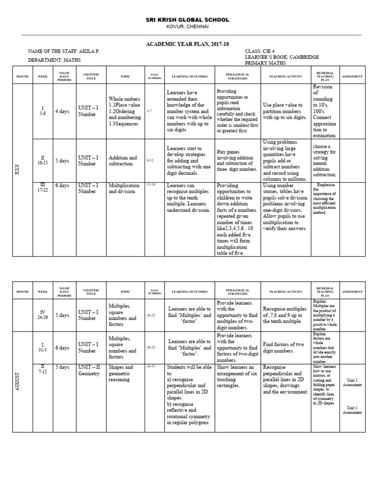 Cie 4 Maths Acp | PDF | Learning | Shape