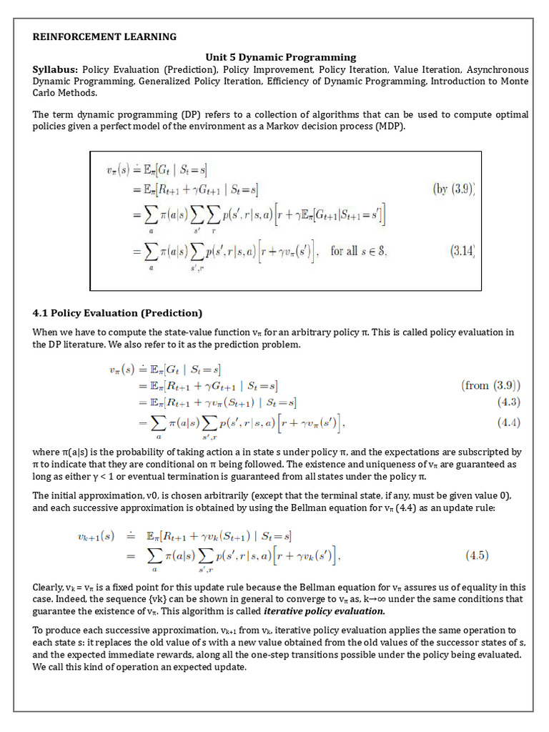 Unit 05 Dynamic Programming | PDF | Mathematical Optimization ... Unit 05 Dynamic Programming | PDF | Mathematical Optimization ...