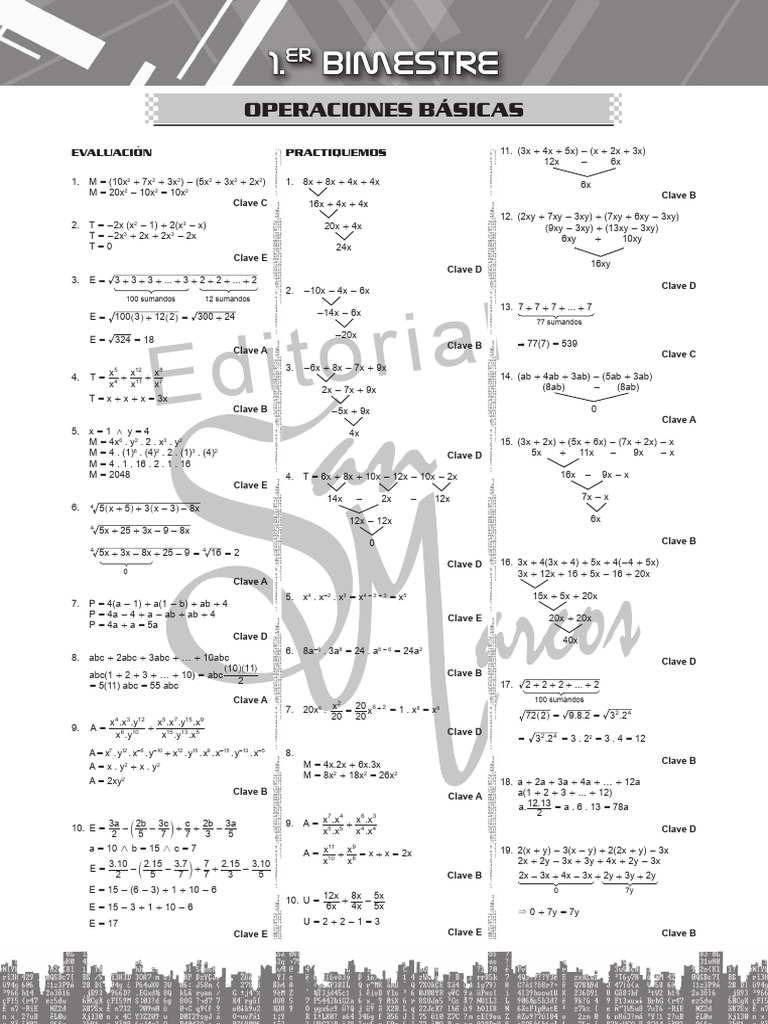 Álgebra 1º 1B Sol | PDF