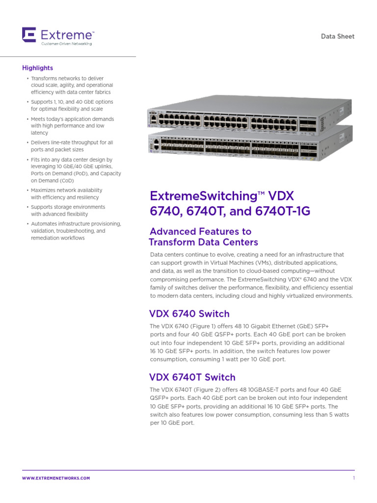 VDX 6740data Sheet | PDF | I Pv6 | Network Switch