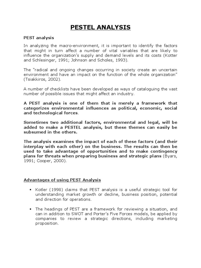 Pestel Analysis | PDF | Demand | Strategic Management