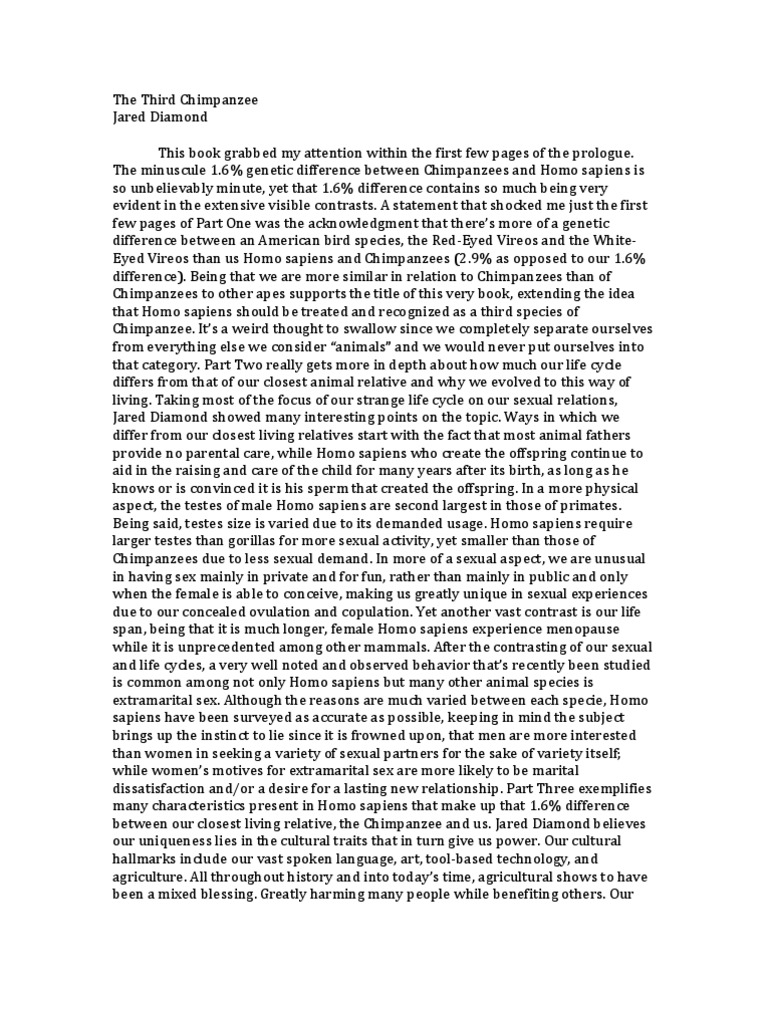 The Third Chimpanzee | PDF | Chimpanzee | Human