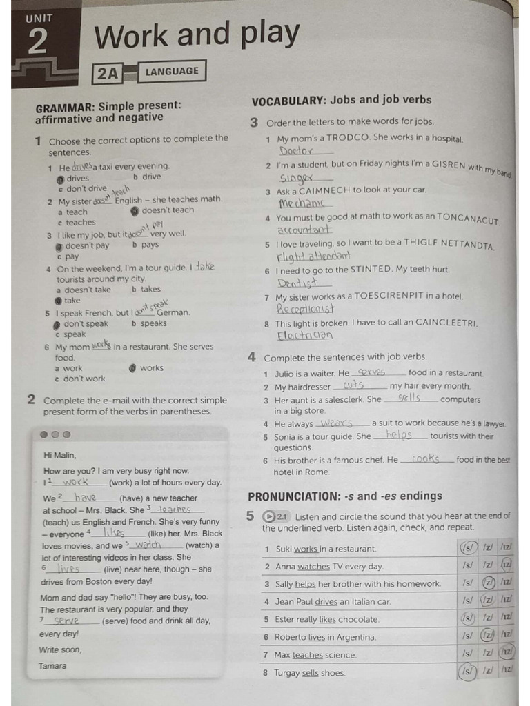 Workbook Unit 2 | PDF