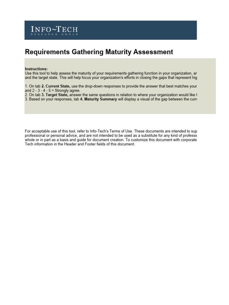 03 Requirements Gathering Maturity Assessment | PDF