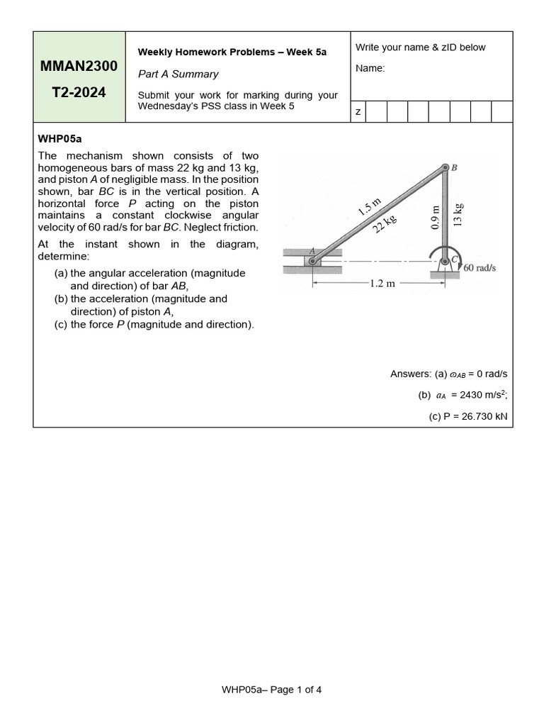 MMAN2300 WHP05a | PDF