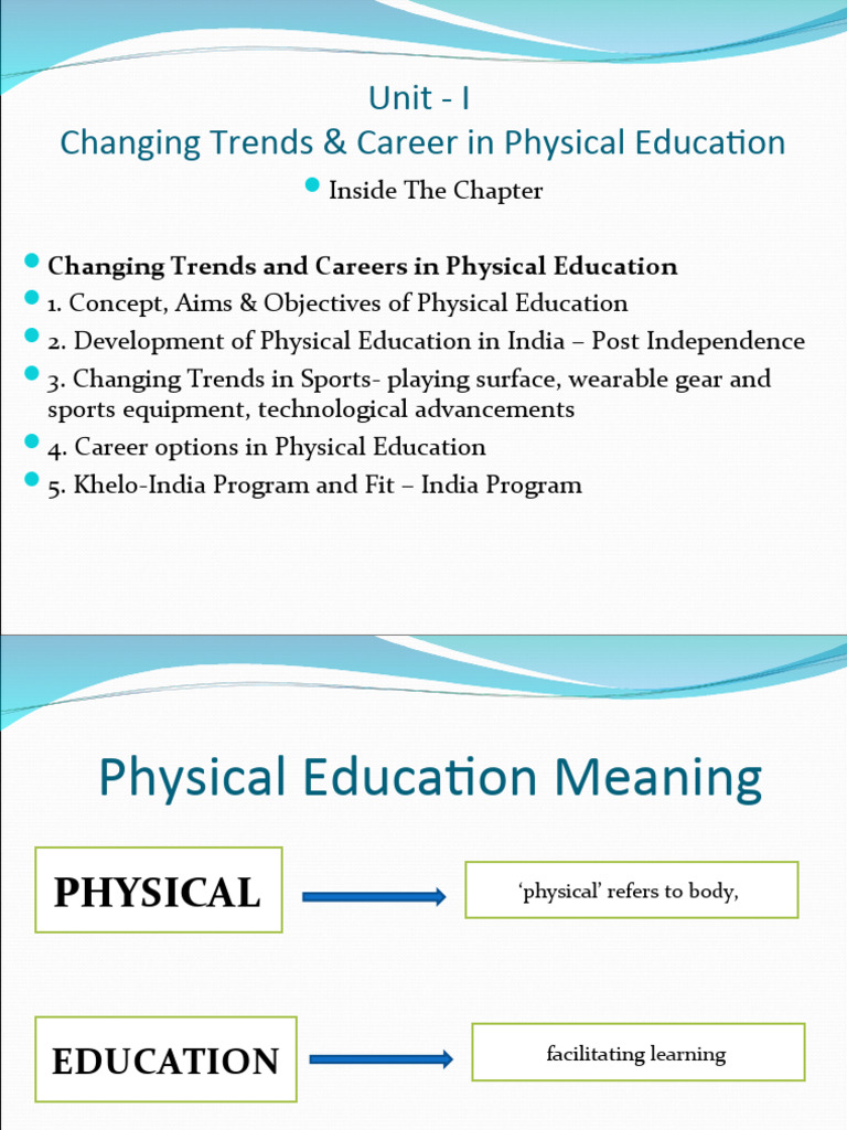 UNIT 1-Changing Trends & Career in Physical Education-1 | PDF | Wellness