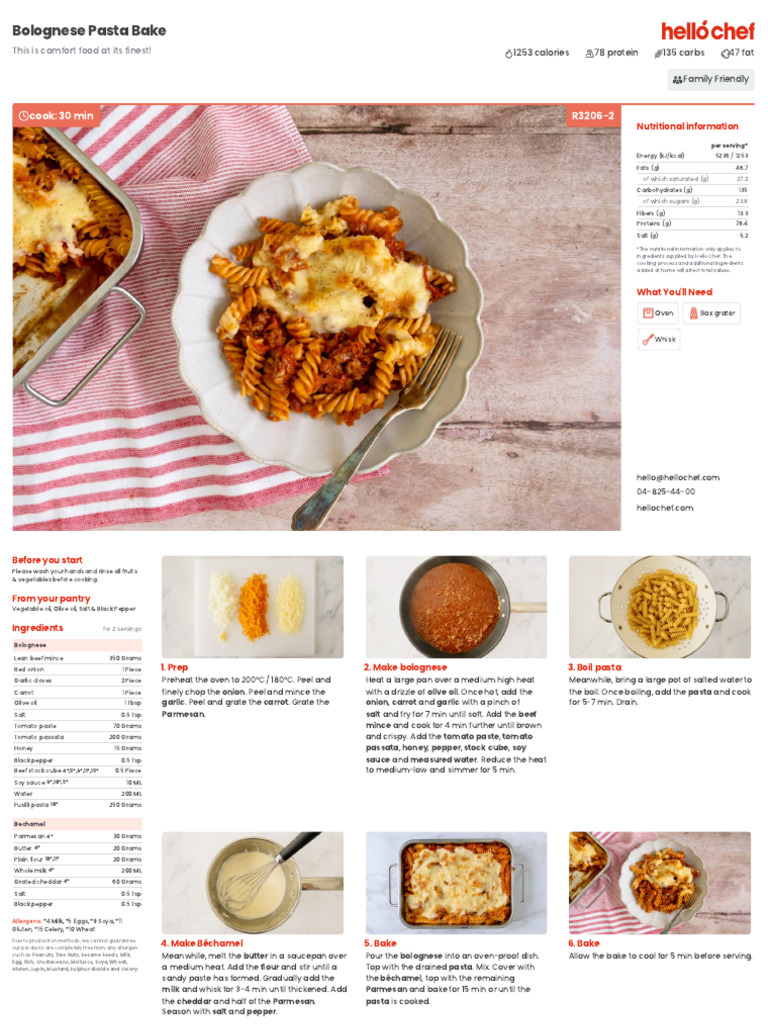Bolognese Pasta Bake | PDF | Cooking | Pasta