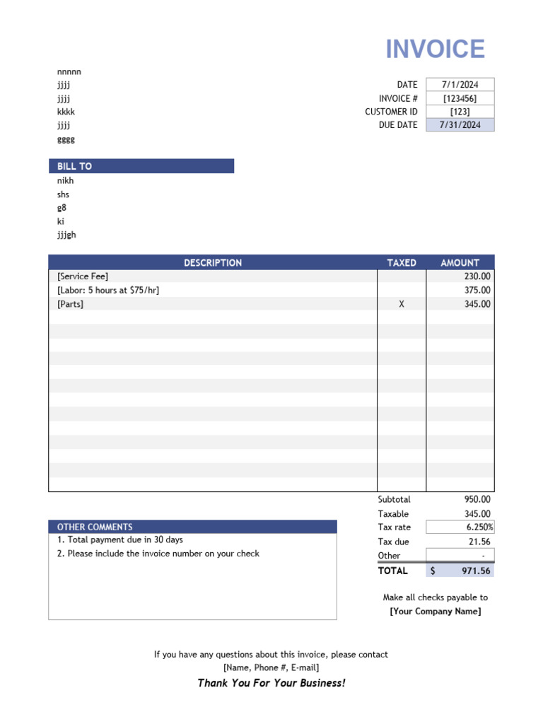 Invoice Template | PDF | Invoice | Computing