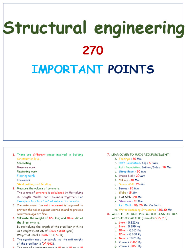 Structural Engineering Important Points 1704067104 | PDF | Concrete | Brick
