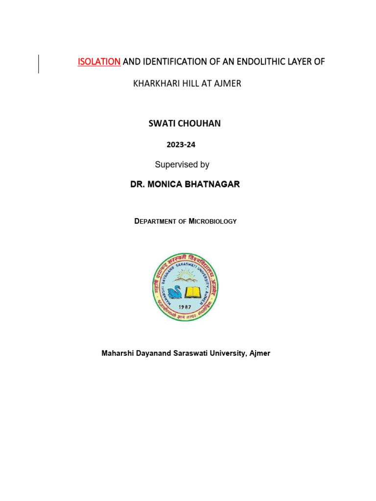 Isolatation Of Endolithic Layer Pdf Ecosystem Cyanobacteria