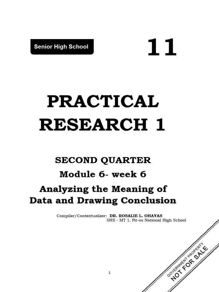 Prac - Res. 1 Quarter 2 Module 6 | PDF | Qualitative Research | Data