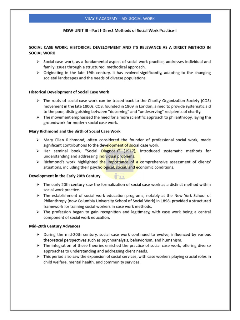 Direct Methods of Social Work Practice-I | PDF | Psychotherapy | Social ...