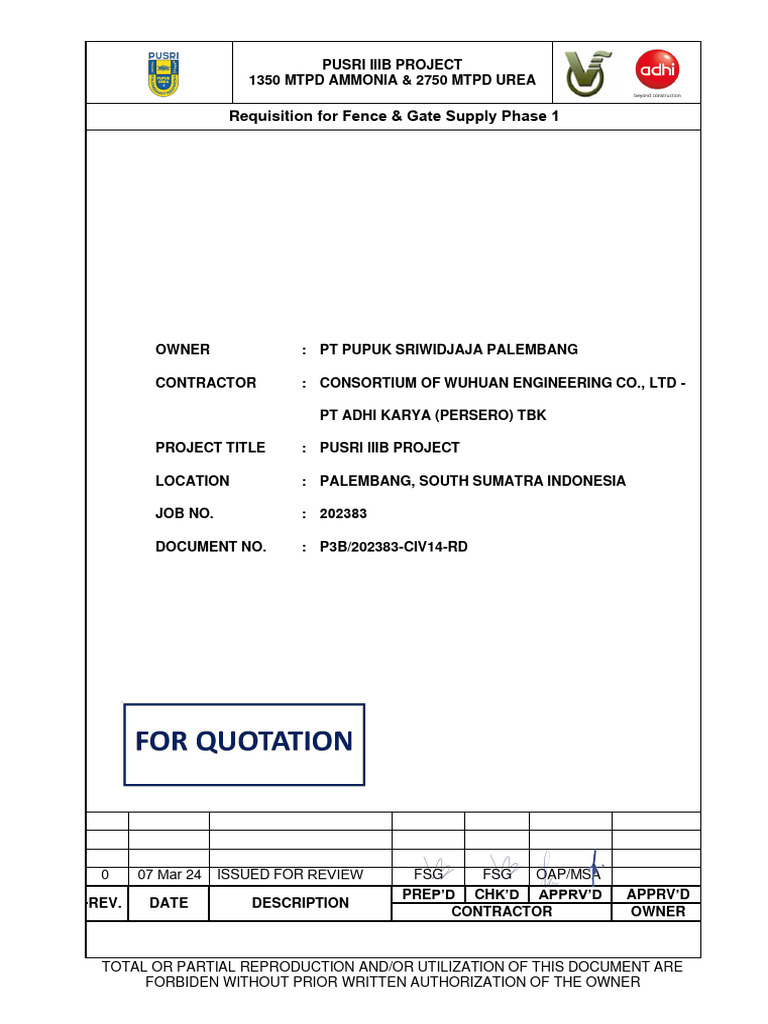 P3B-202383-CIV12-RD Requisitionfor Requisition For Fence & Gate Supply ...