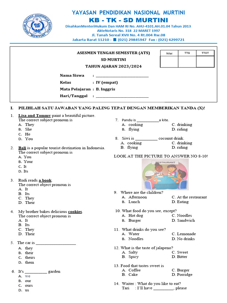 B Inggris Kelas 4 Pdf Meal Lunch