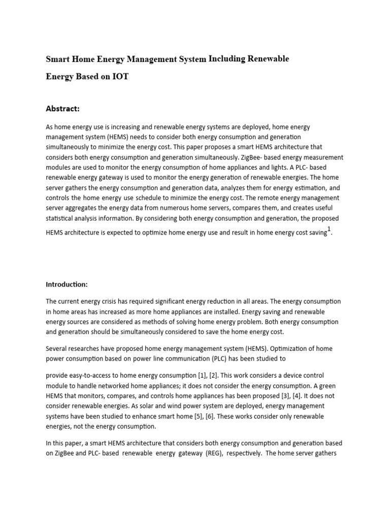Smart Energy Management | PDF | Energy Conservation | Internet Of Things