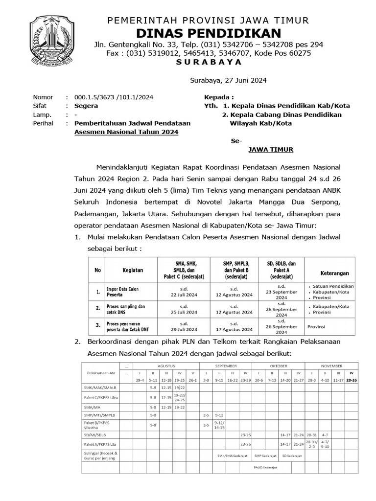 Pemberitahuan Jadwal Pendataan CPAN 2024 - Sign | PDF