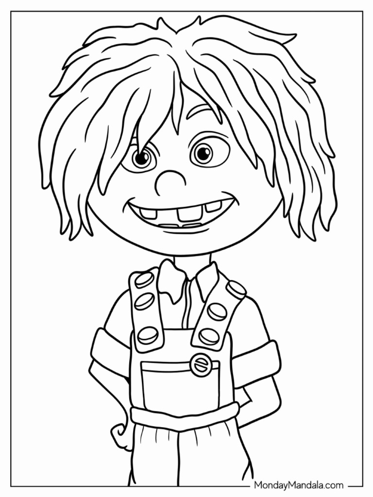 Young Ellie With Toothy Grin Coloring Sheet For Preschoolers | PDF