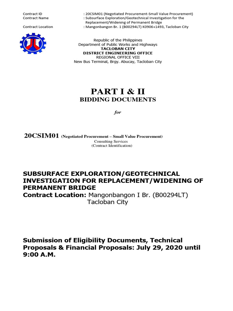 20CSIM01 SMALL VALUE-BIDDING DOCUMENTS PART 1 and 2 | PDF | Joint ...