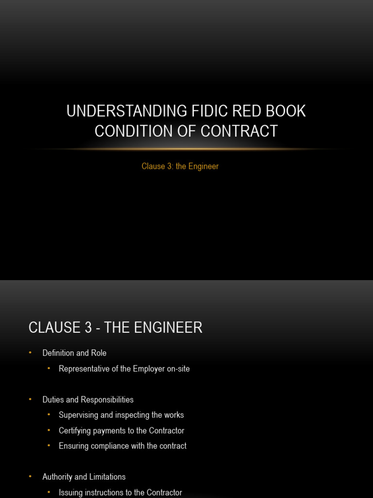 Understanding Fidic Red Book Condition of Contract (Clause 3) | PDF