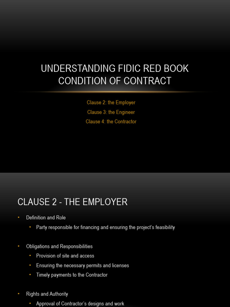 Understanding Fidic Red Book Condition of Contract (Clause 2,3&4) | PDF