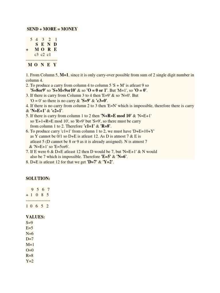 Send More Money | PDF