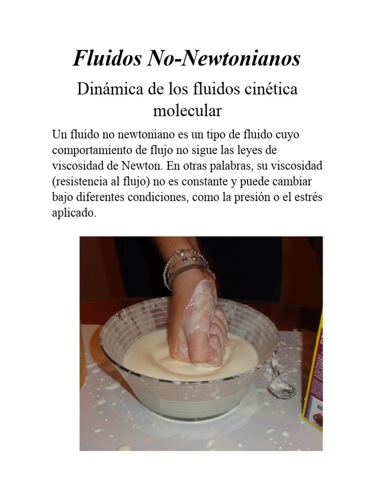 Fluidos No-Newtonianos: Dinámica de Los Fluidos Cinética Molecular | PDF | Viscosidad | Estrés ...