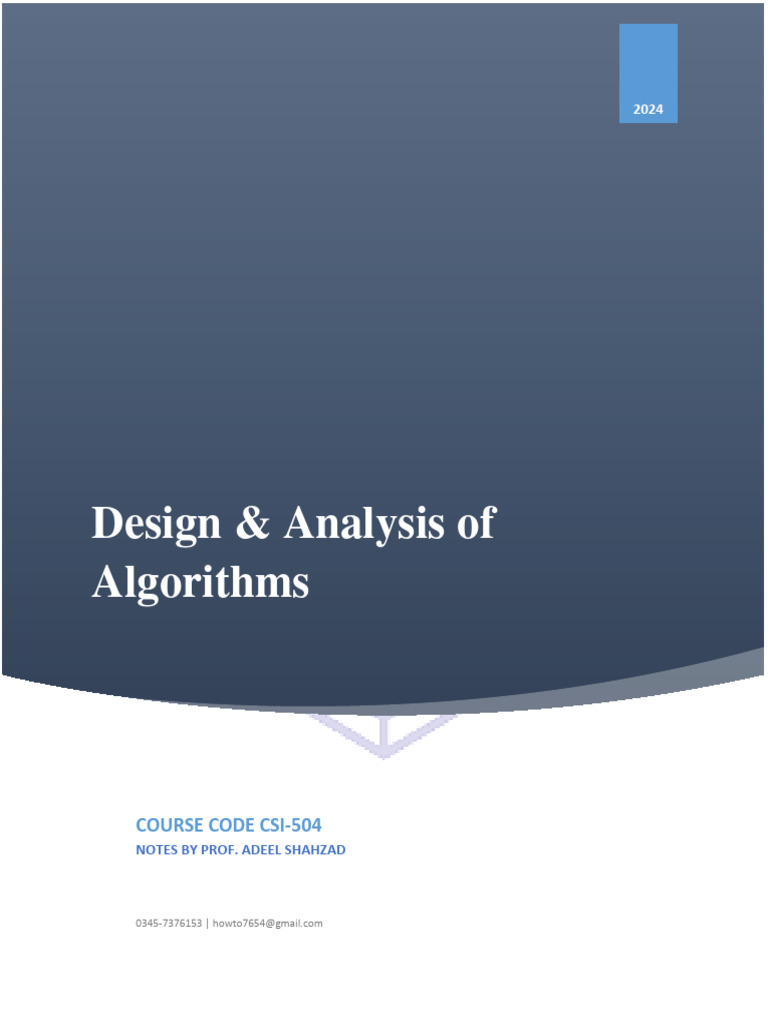 Design and Analysis of Algo | PDF | Algorithms | Recursion Design and Analysis of Algo | PDF | Algorithms | Recursion