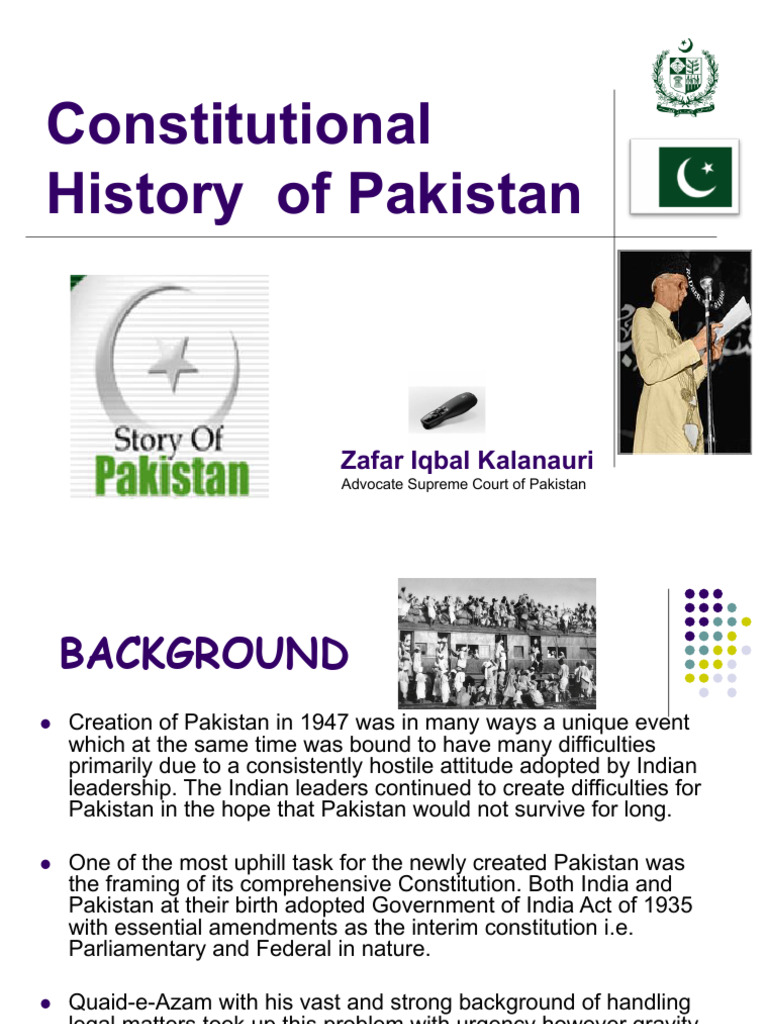 Pakistan's Constitutional History Overview | PDF | Government ...