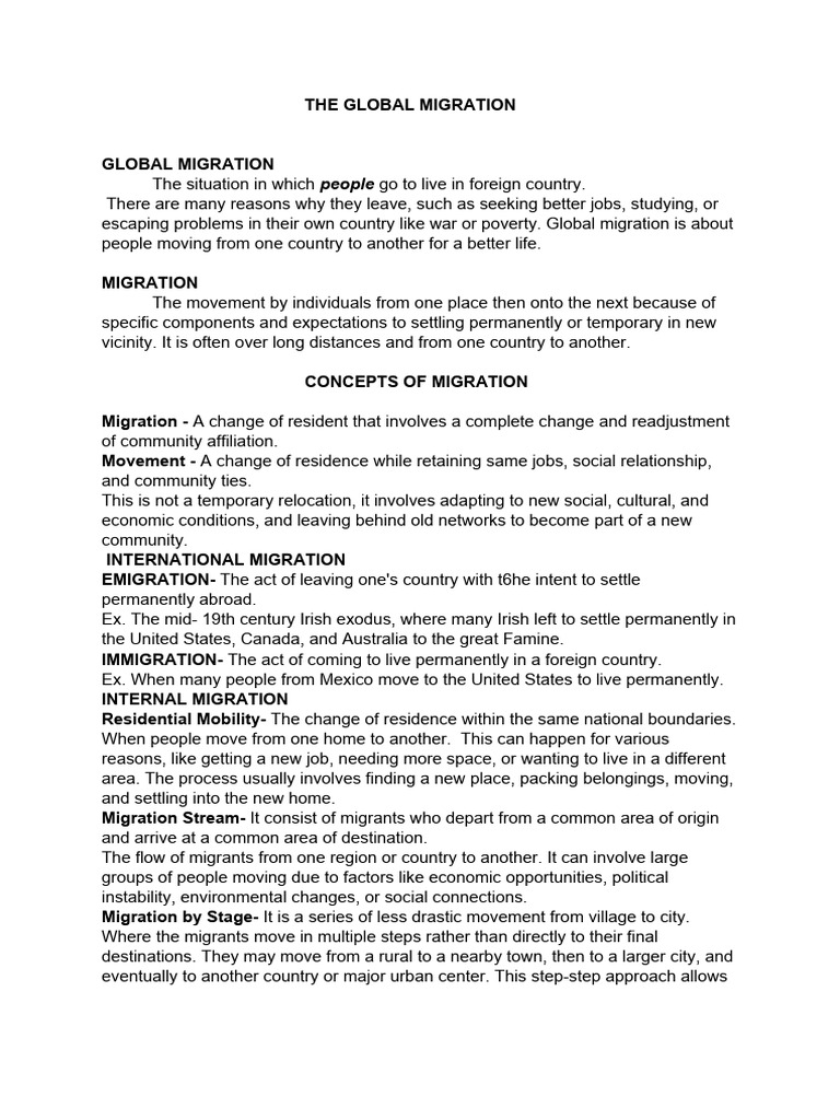 Understanding Global Migration | PDF | Human Migration | Immigration