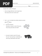 CAMBRIDGE PRIMARY MATHEMATICS STAGE 5 Unit 1 Test | PDF