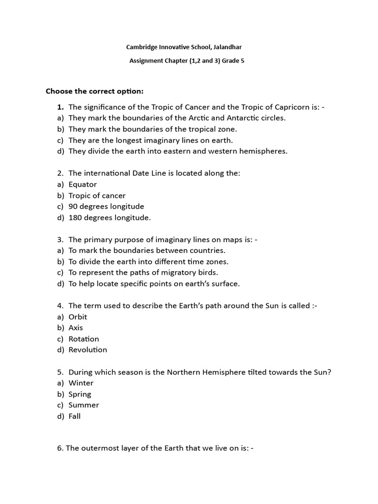 Grade 5 Earth Science Assignment | PDF | Volcano | Earth