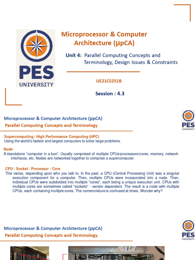 Unit4 Session3 Parallel Computing Concepts Terminology Design Issues | PDF | Parallel Computing ...