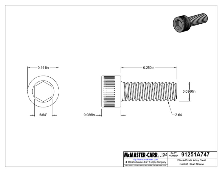 91251A747 - Black-Oxide Alloy Steel Socket Head Screw | PDF