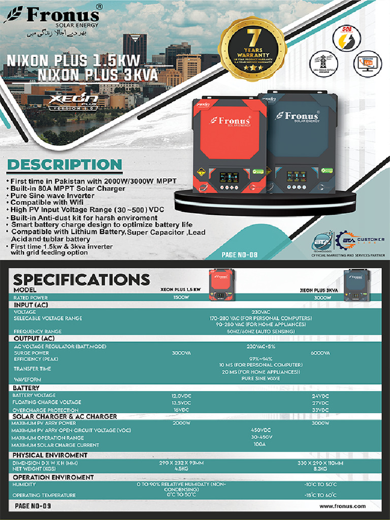 Fronus 1.5kw Hybrid Solar Inverter 1 | PDF