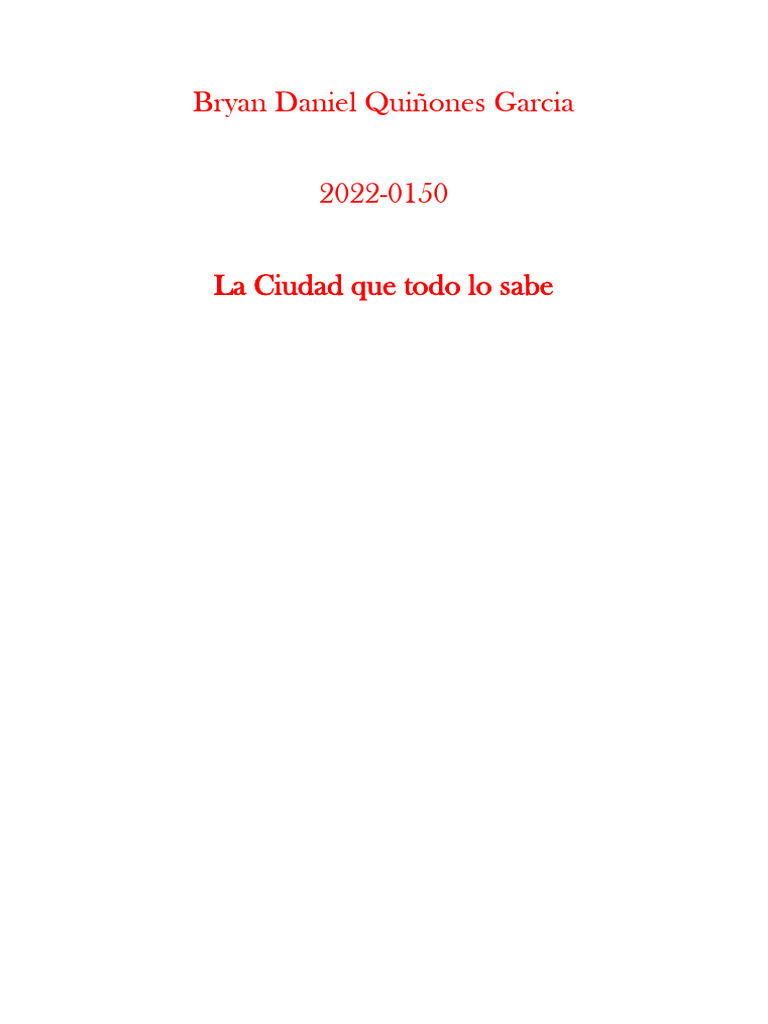 La Ciudad Que Todo Lo Sabe | PDF | Big Data