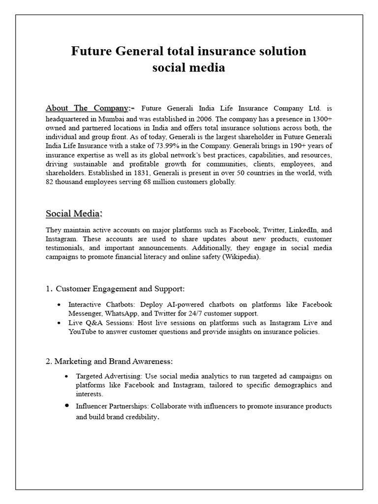 Future General Total Insurance Solution Social | PDF | Popular Culture ...