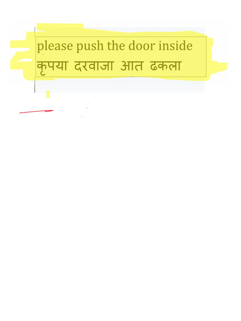 please push the door inside कृपया दरवाजा आत ढकला | PDF