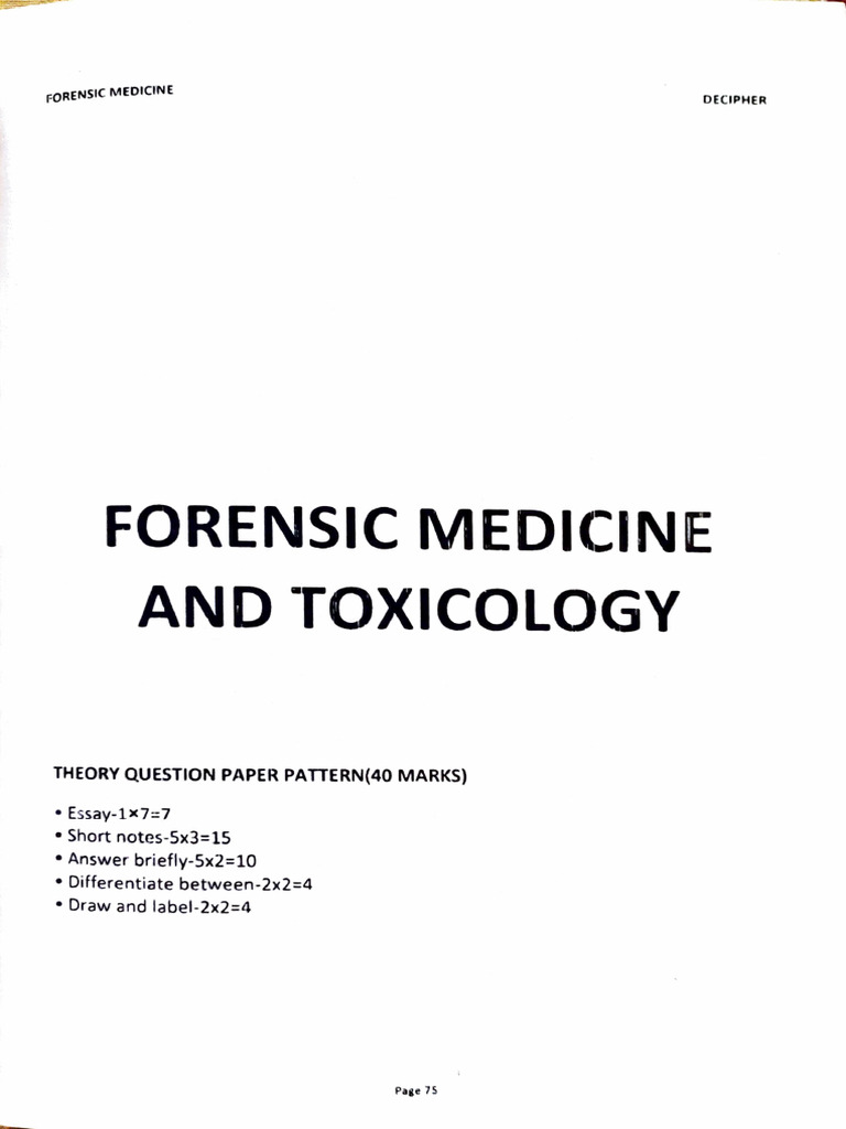Decipher Forensic Medicine and Toxicology | PDF | Autopsy