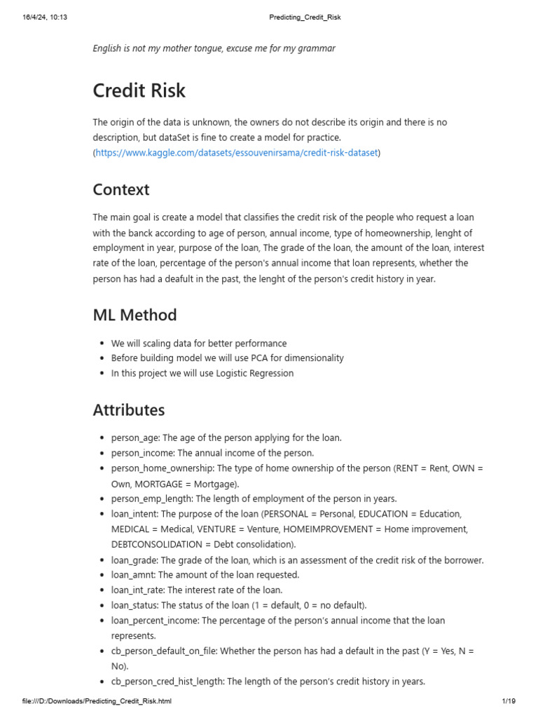 Predicting Credit Risk 1713295035 | PDF | Receiver Operating ...