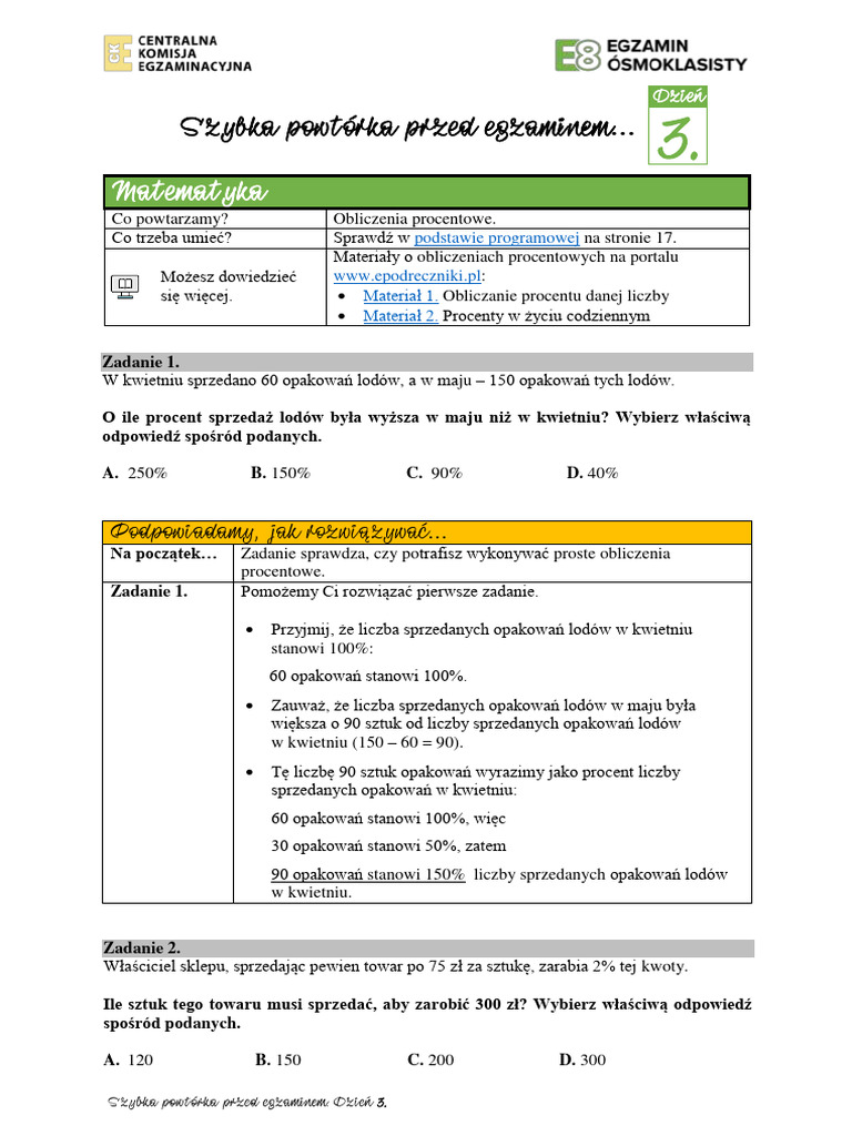 Cke E8 Matematyka 3 | PDF