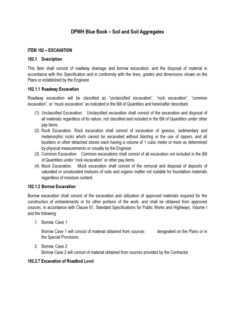 DPWH Blue Book - Soil and Soil Aggregates | PDF | Road Surface | Wear