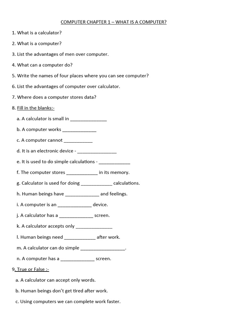 Computer Chapter 1 - What Is A Computer | PDF | Computers