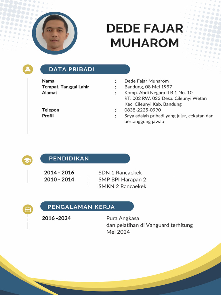 CV Dede Fajar Muharom | PDF