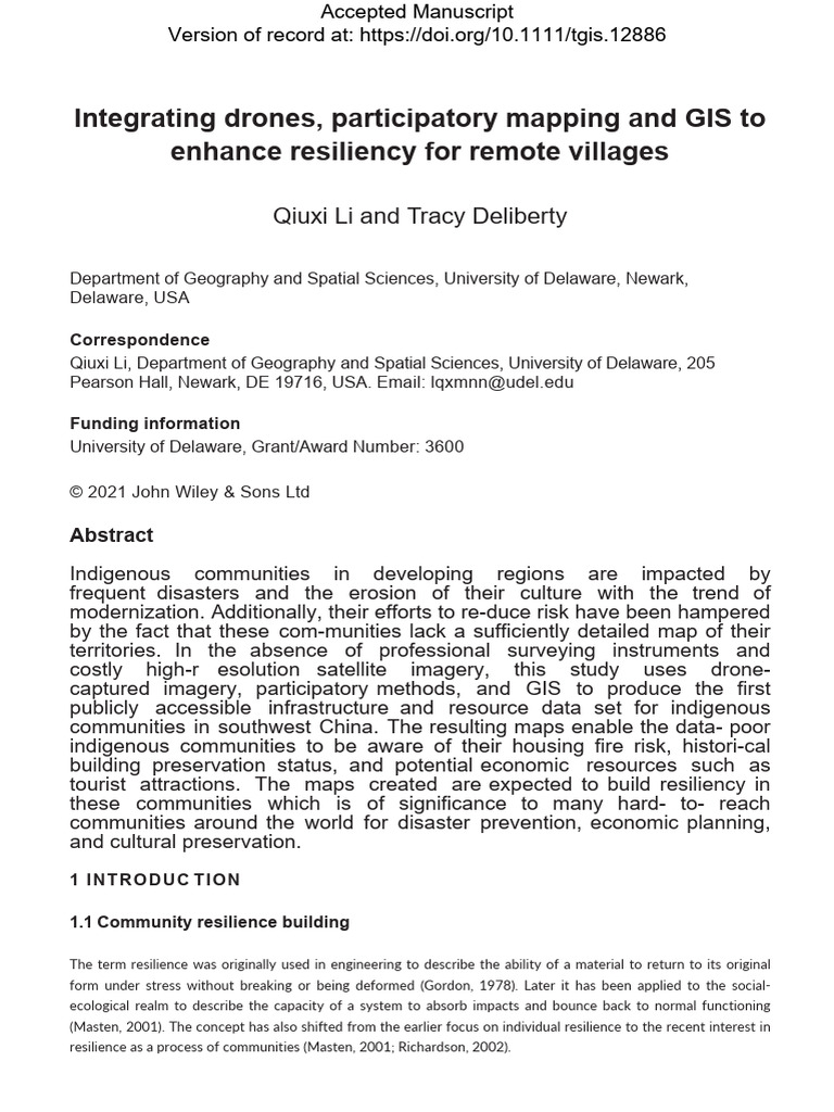 Integrating Drones, Participatory Mapping and GIS | PDF | Geographic Information System ...