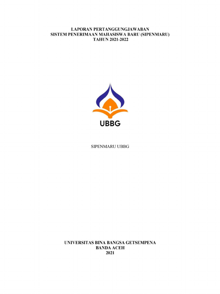 Laporan Sipenmaru Ubbg 2021 | PDF