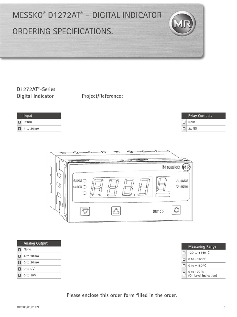 MESSKO D1272AT Digital Indicator Specs | PDF | Electrical Equipment ...