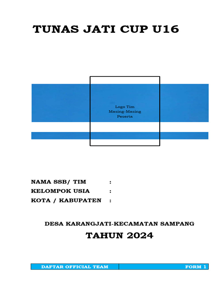 Buku Pemain Tunas Jati Cup U16 Tahun 2024 | PDF