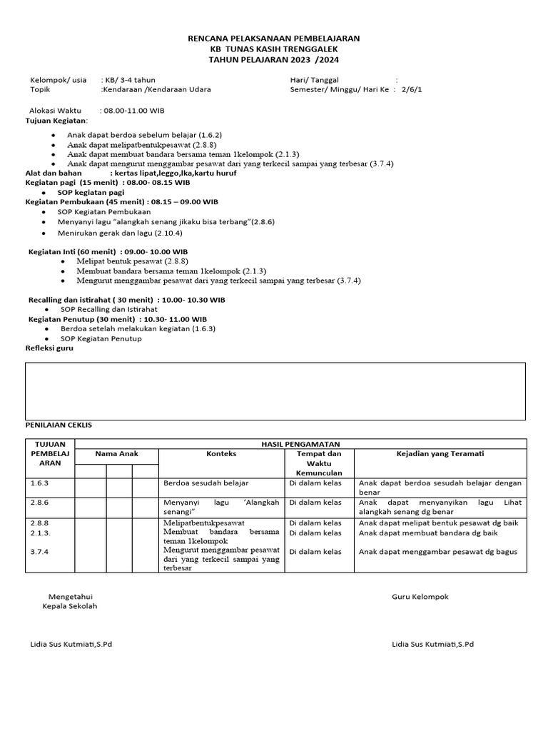 RPPH MINGGU 6 Sem 2 KURMER 2024 | PDF